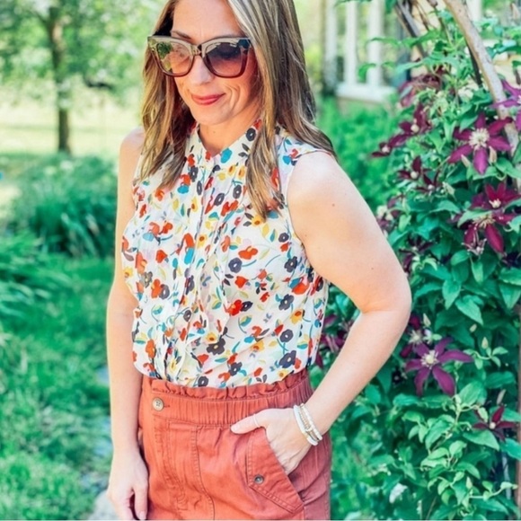 CAbi | Tops | Cabi Tux Ruffle Womans Lightweight Floral Button Classic ...